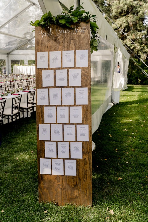 Light Brown Wood Seating Chart, Tall | Pinnacle Event Rentals